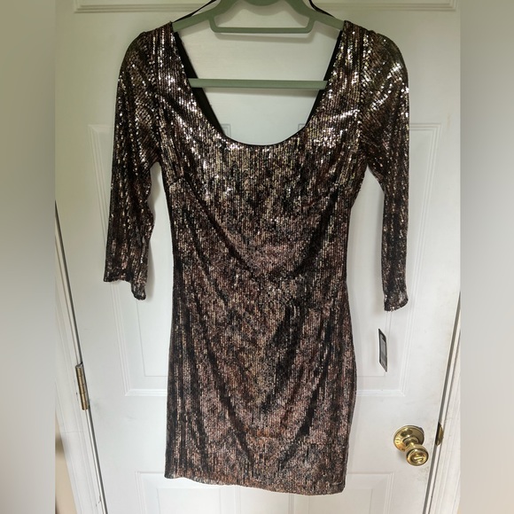 Guess | Dresses | Gold Leopard Print Guess Sequined Dress | Poshmark